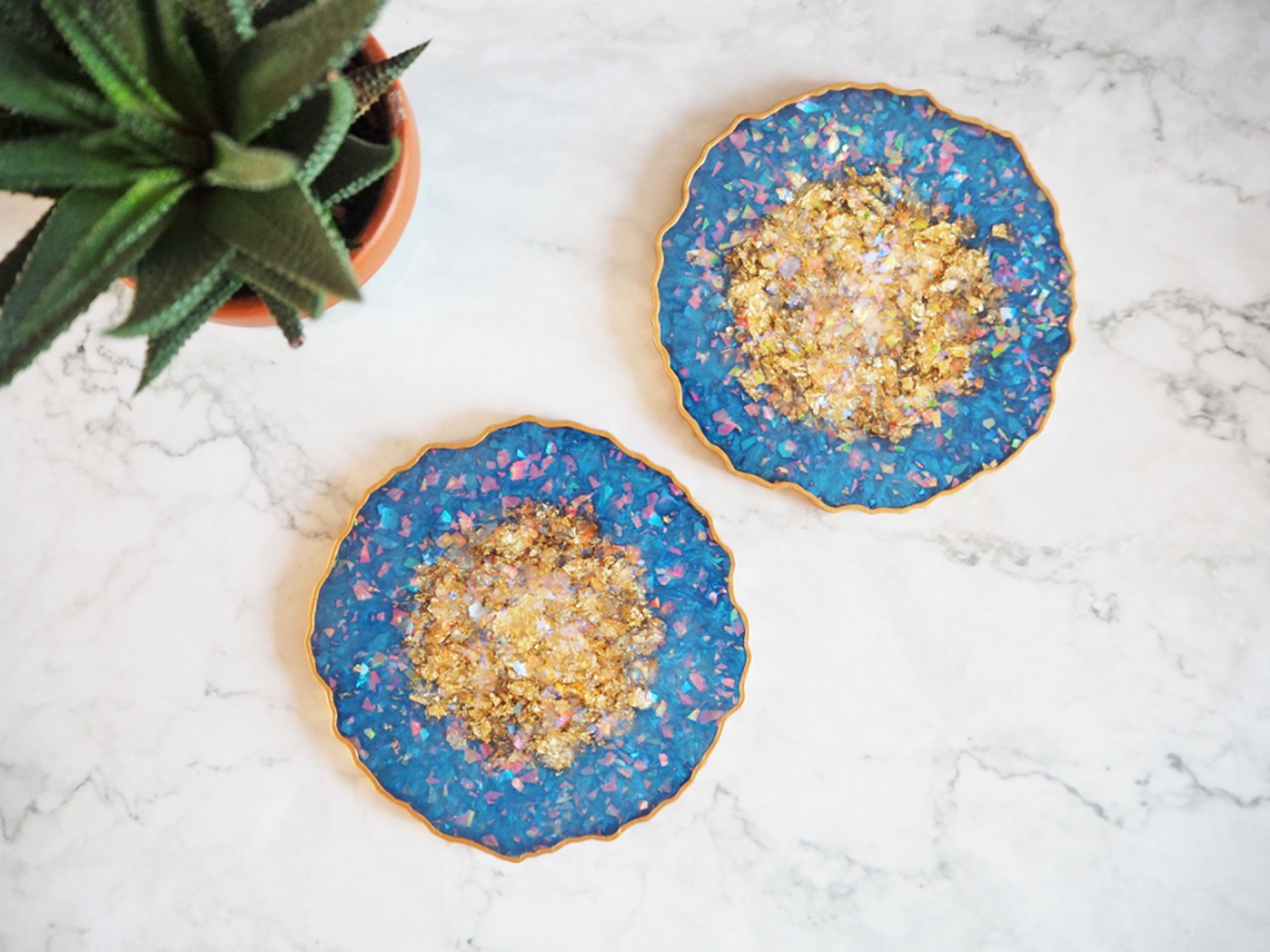 Royal Blue Geode Coaster Set – Suki Sabur