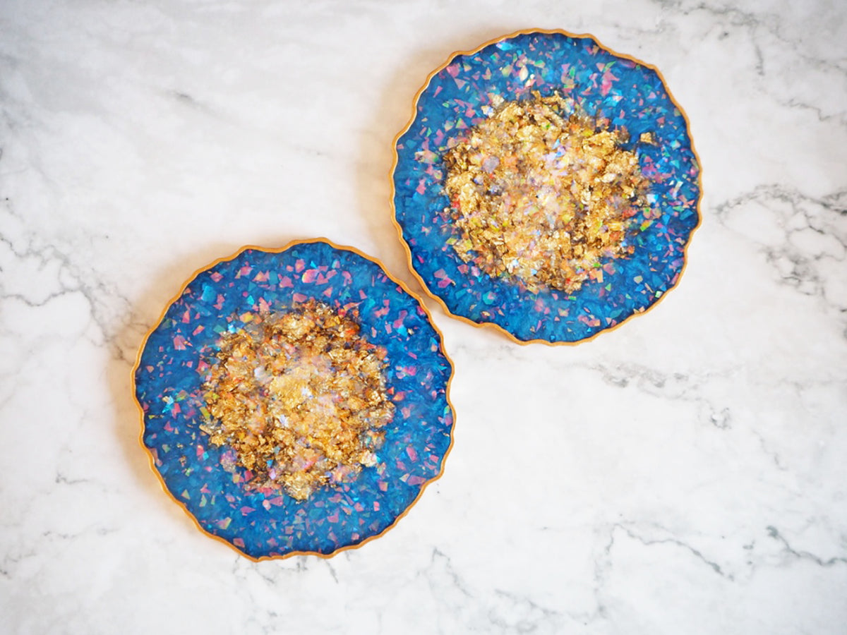 Royal Blue Geode Coaster Set – Suki Sabur