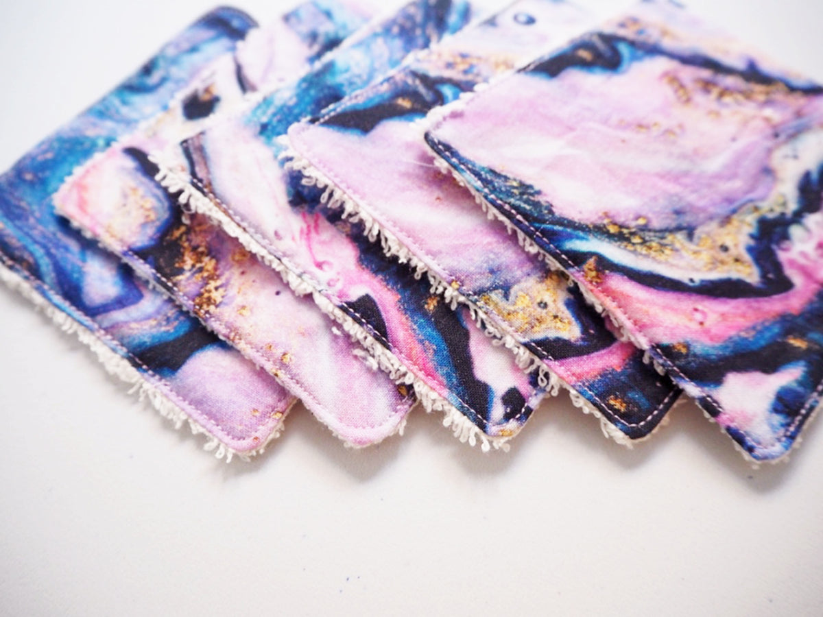 Purple Marble Print Reusable Makeup Wipes – Suki Sabur